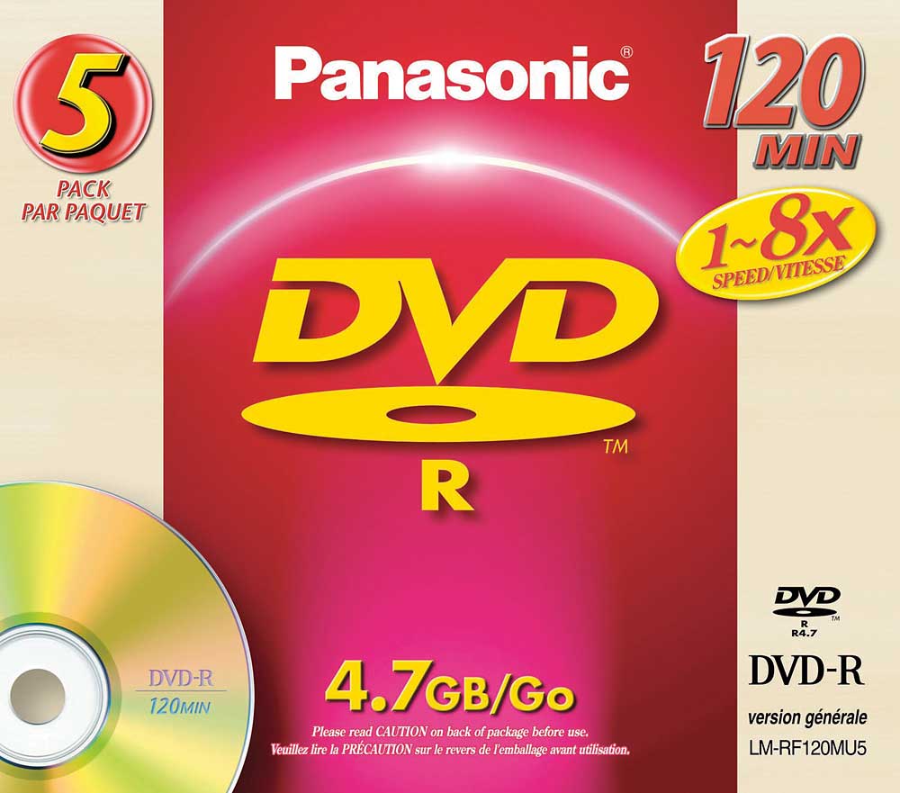 Customer Reviews: Panasonic DVD-R (5-pack) 4.7GB single-sided DVD-R, 8X ...