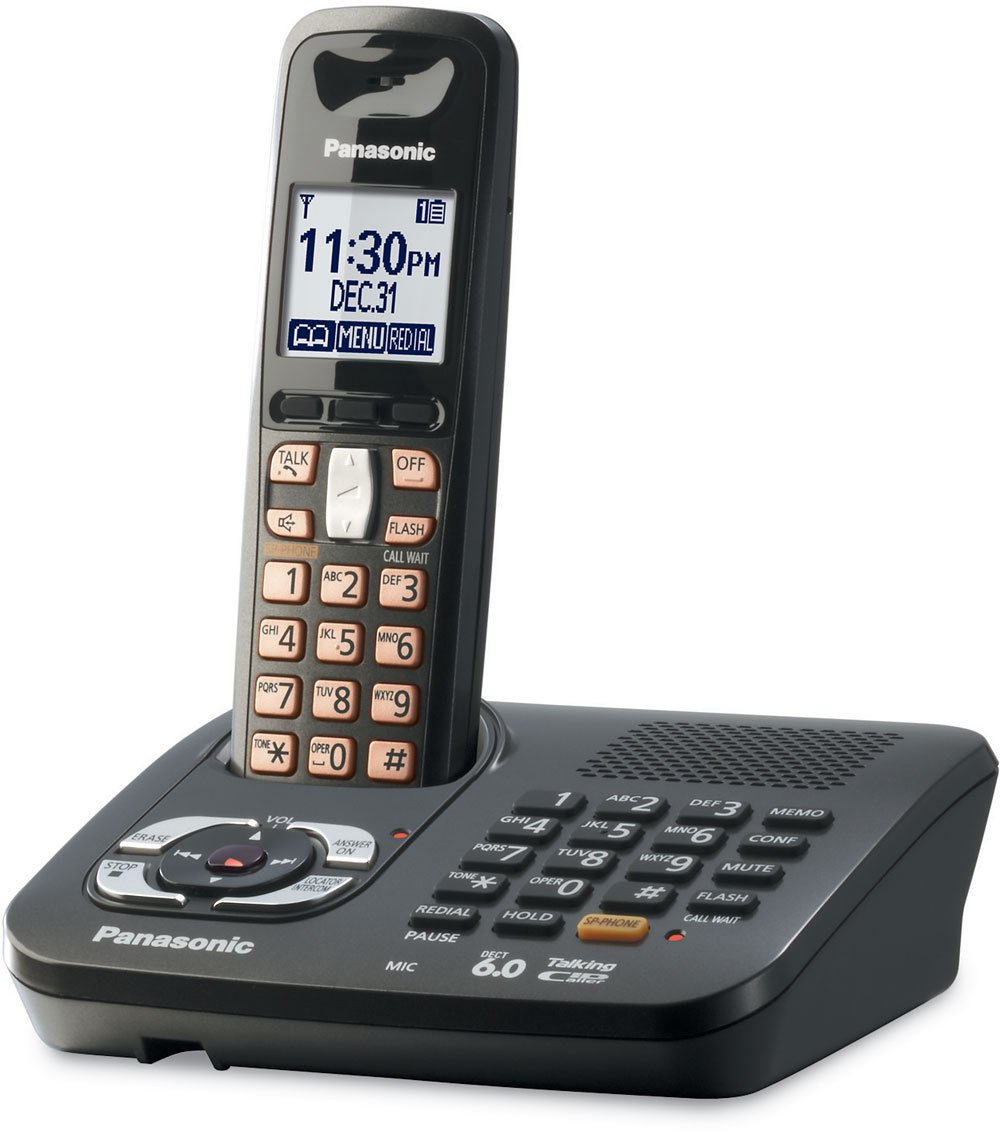 Panasonic KX-TG6441T DECT expandable cordless phone system with Talking ...