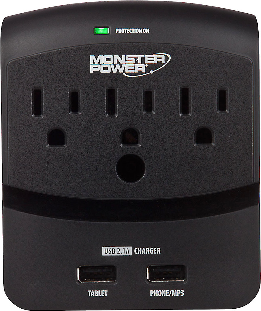 Customer Reviews: Monster Core Power® 350 USB (Black) Space-saving ...