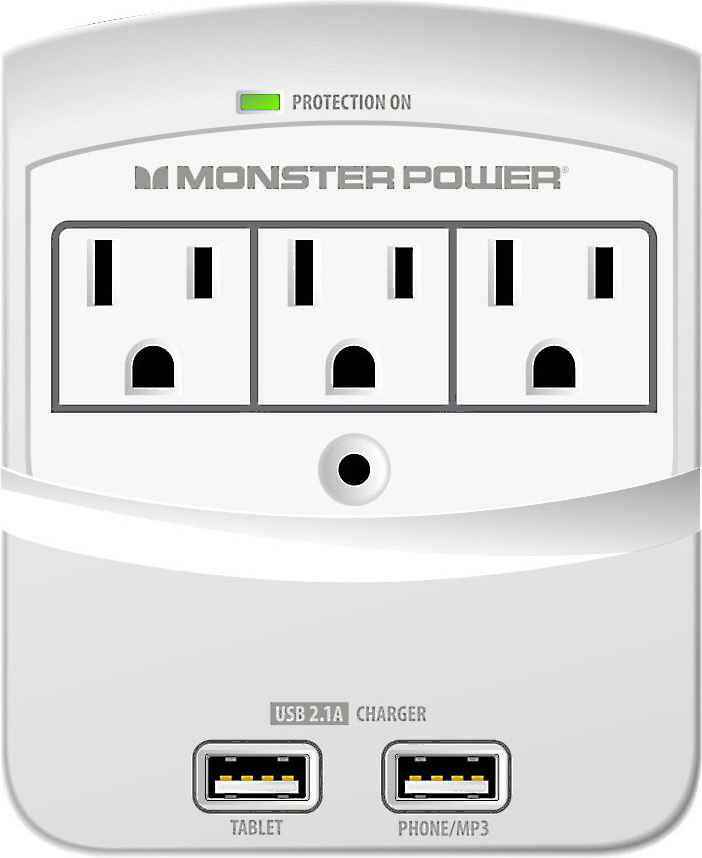 Customer Reviews: Monster Core Power® 350 USB (White) Space-saving ...