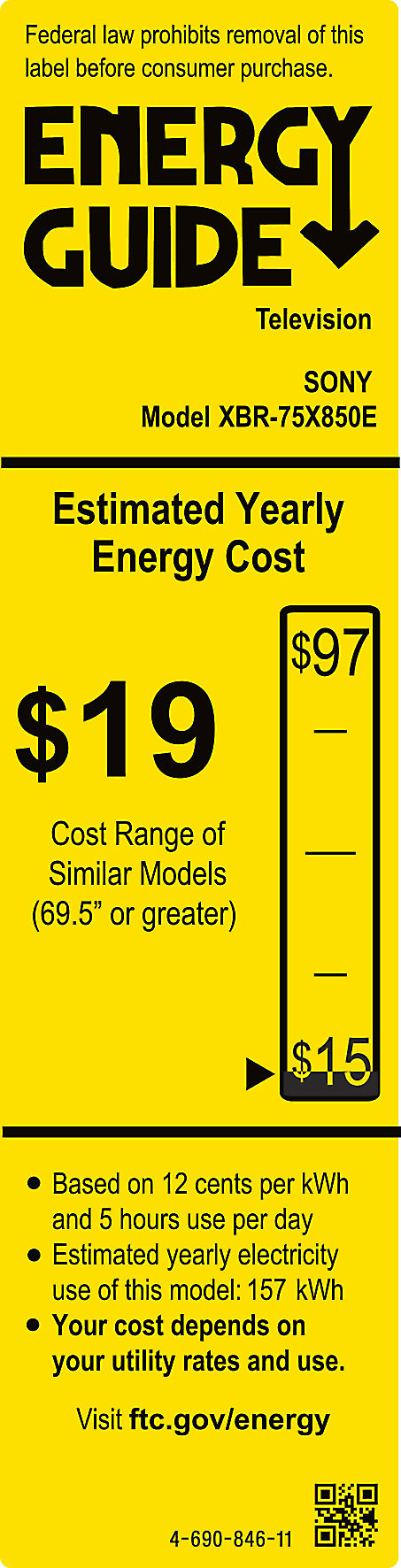 Sony XBR-75X850E 75" Smart LED 4K Ultra HD TV with HDR (2017 model) at ...