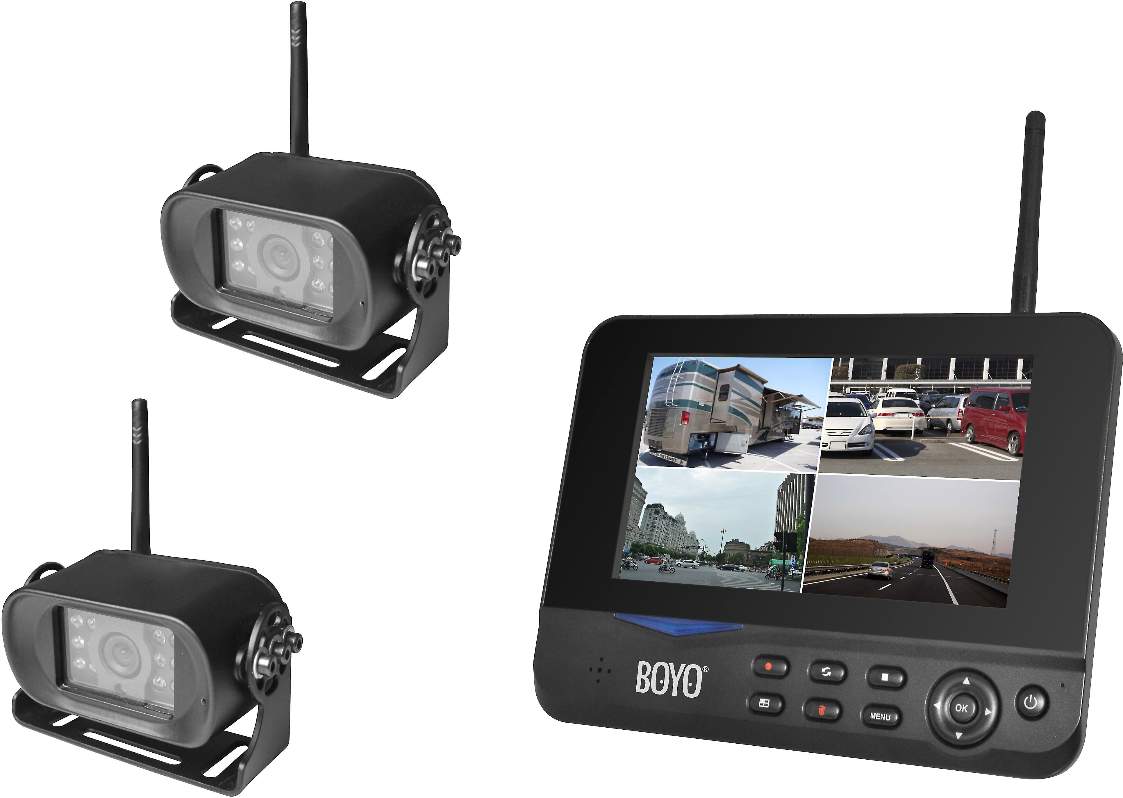 Product Videos: Boyo VTC700RQ-2 7" monitor with two wireless heavy-duty ...