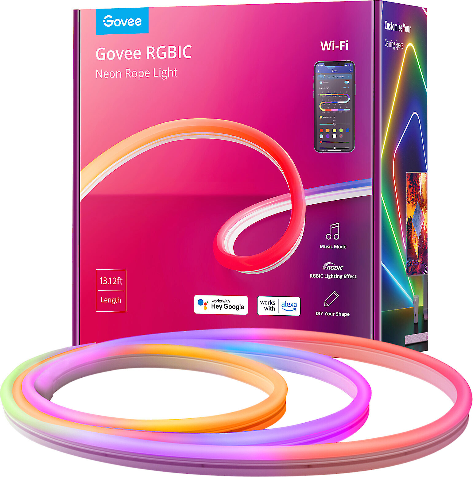 Customer Reviews: Govee Neon Rope Light (13.1-foot) Flexible, indoor ...