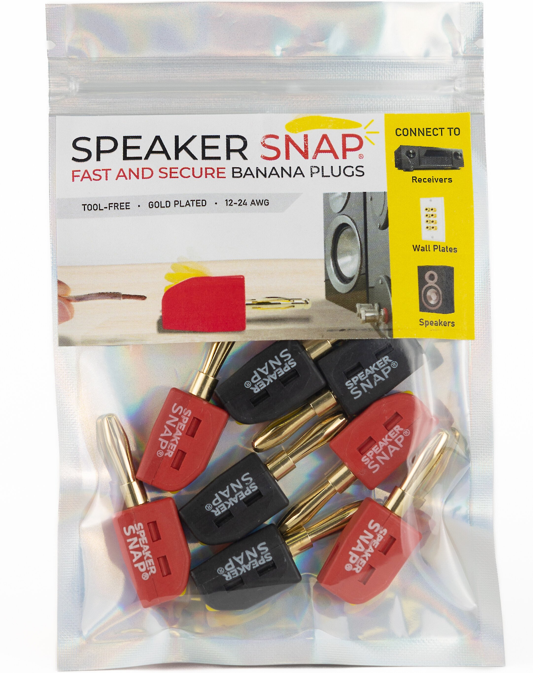 Customer Reviews: Speaker Snap Banana Connectors (8 pieces) Snap-lock ...
