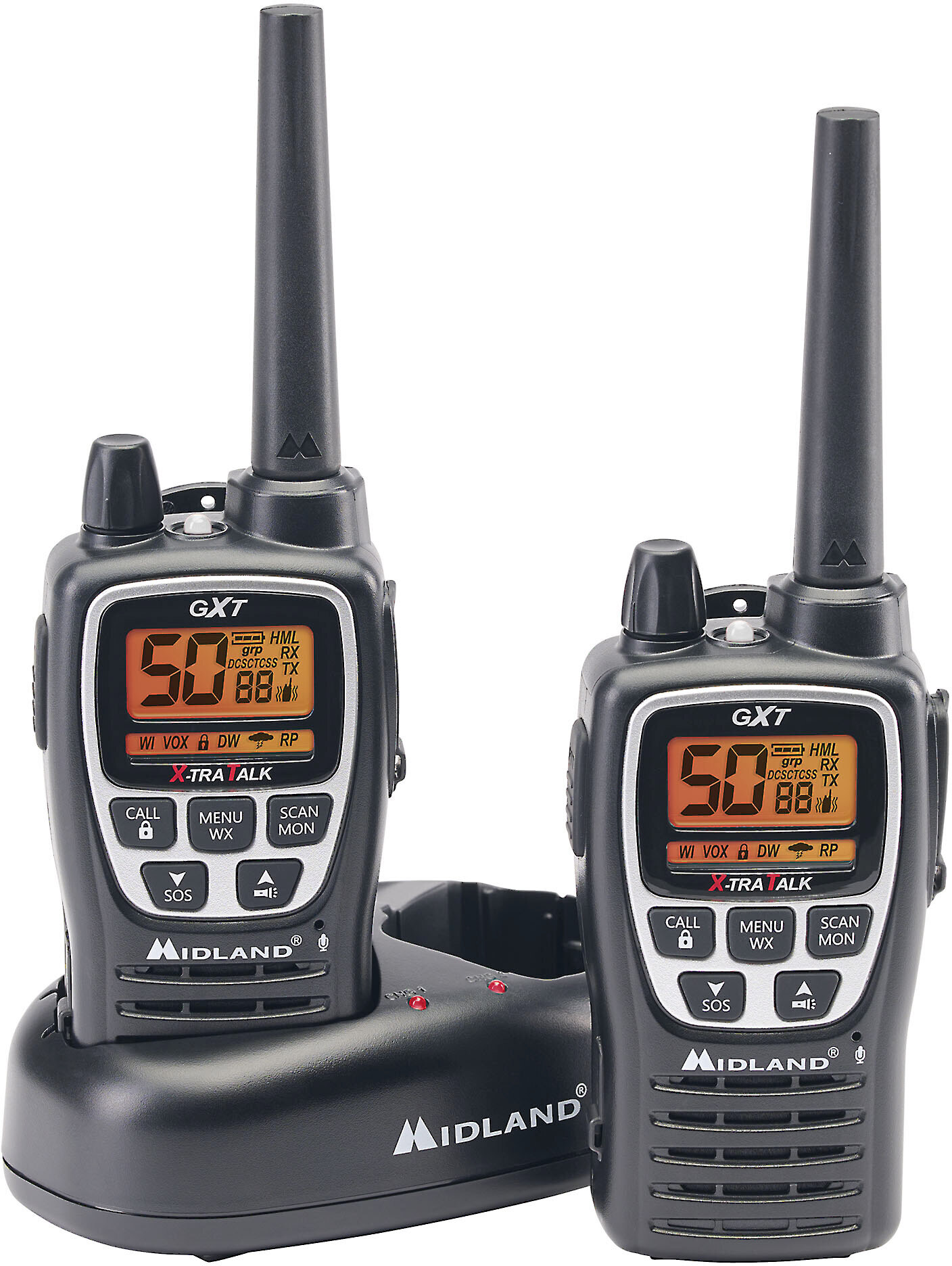 Customer Reviews: Midland GXT3000VP4 50-channel two-way radio kit with charging dock at Crutchfield
